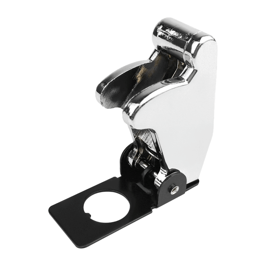 Chrome Flip Down Aircraft Style Toggle Switch Cover - Switch Terminal